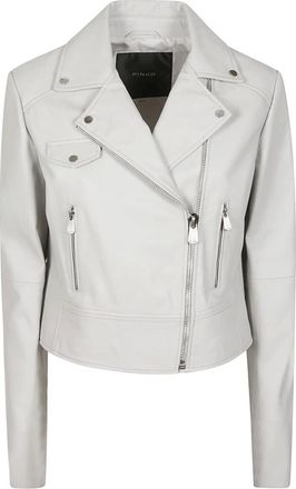 Pinko Pinko, Femme, Vestes, Gris, Taille: 42 FR New Sensibile Biker Jacket