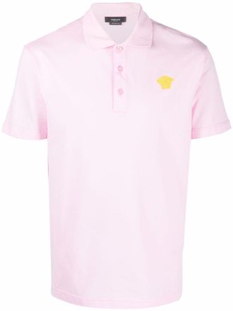 Versace polo à patch logo - Rose