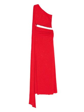 Nissa robe à ornements strassés - Rouge