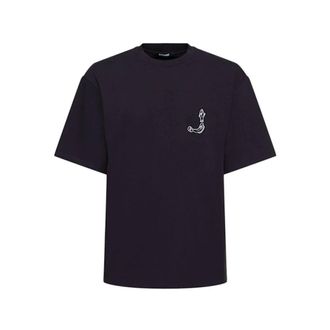 Jacquemus Homme, Tops, Noir, Taille: S Girocollo T-Shirt