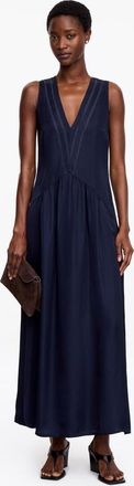 Arket Maxikleid Mit Organzadetail -Blau