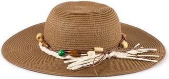 Au Printemps Paris Chapeau paille &agrave; d&eacute;tail perle