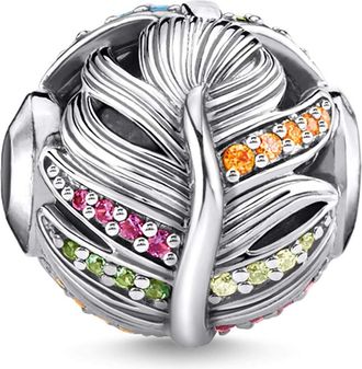 Thomas Sabo Thomas Sabo Bead, Sterlingsilber, geschwärzt, Glas-Keramik Stein, synthetischer Korund, Zirkonia