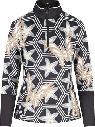 Bogner Amira graphic-print zip top - Schwarz