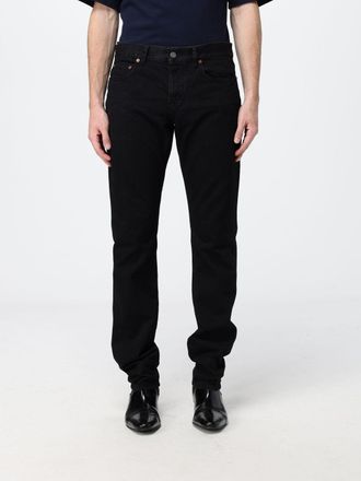 Saint Laurent Jean skinny en denim de coton coupe slim et taille mi-haute