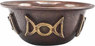 Ancient Wisdom Kupfer-Ritualschale, Kelch oder Kelch: Verbessern Sie Ihre Hexerei, Zaubersprüche, Altar, heidnische und Wicca-Rituale (Dreifachmond, Schale)