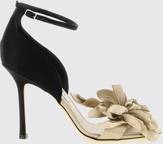 Jimmy Choo London Sandales Coko en satin avec talon aiguille haut et fleur