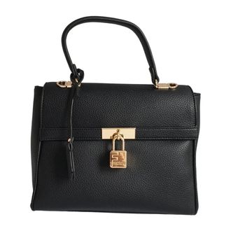 Fracomina Eco-Leder Umh&auml;ngetasche mit Metallic-Details - - Bags - Damen - Schwarzk - ONE SIZE