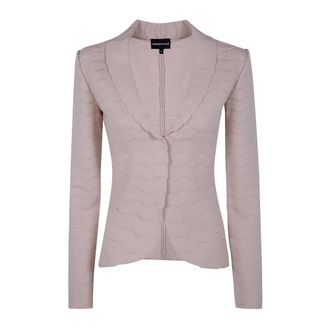 Emporio Armani Blazer en maille textur&eacute;e - Femme - Pulls - Gris - Taille: 36 FR