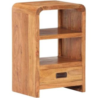 vidaXL Vidaxl - Table de chevet en bois dacacia massif finition miel - Dimensions 40x30x60 cm - 1 tiroir et 2 &eacute;tag&egrave;res pour rangement optimal
