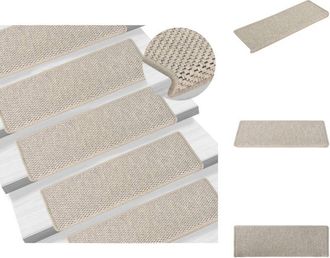 vidaXL Treppenmatten Selbstklebend Sisal-Optik 15 Stk. 65x21x4 cm - Treppenmatten - Teppiche F&uuml;r Treppen - Stufenmatte - Sisal Optik - Antirutsch