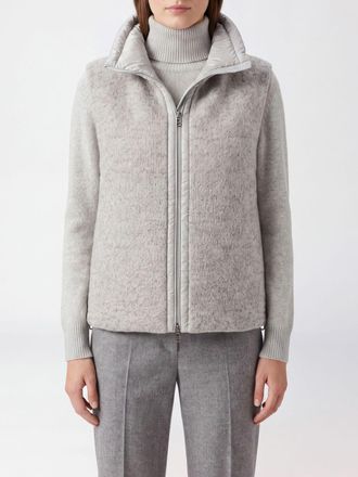 Herno Gilet matelass&eacute; en m&eacute;lange de laine et nylon avec col montant et fermeture &eacute;clair
