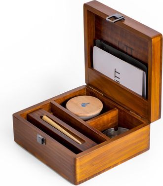 LITT LiTT Aufbewahrungsbox f&uuml;r Raucherzubeh&ouml;r, 3 F&auml;cher, handgefertigt, Organizer, Lifestyle-Zubeh&ouml;r natur