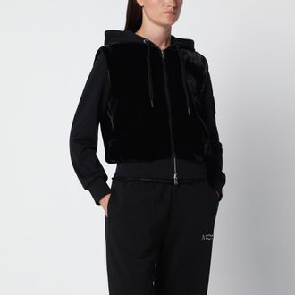Moose Knuckles Rosylyn Bunny Schwarzer Baumwoll-Hoodie