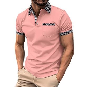 Generic Polo classique &agrave; revers pour homme - Chemise d&eacute;t&eacute; blanche avec poche de poitrine - Manches courtes - Chemise daffaires pour homme - Coupe droite - Pol