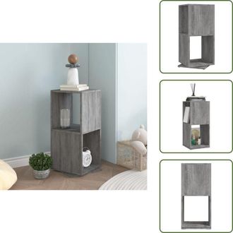 vidaXL The Living Store - Armoire rotative Gris b&eacute;ton 34,5x34,5x75,5 cm bois ding&eacute;nierie - Biblioth&egrave;que Tournante - Biblioth&egrave;que Rotative - &Eacute;tag&egrave;re