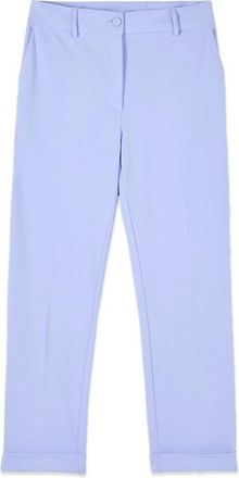 Oltre Femme, Pantalons, Bleu, Taille: 36 FR Pantalon cropped en cr&ecirc;pe