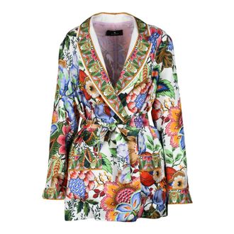 Etro Seiden Kimono Blazer Jacke mit G&uuml;rtel - - Jackets - Damen - Mehrfarbig - XS