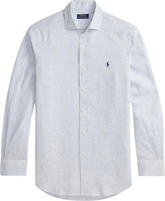 Polo Ralph Lauren Homme, Chemises, Bleu, Taille: M Chemise Ray&eacute;e en Lin M&eacute;lang&eacute;