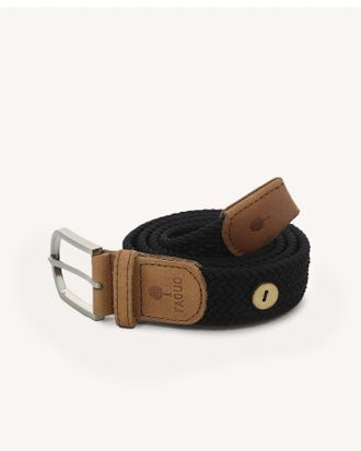Faguo Ceinture tress&eacute;e noir et argent&eacute;