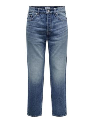 Only & Sons Herren Onsedge Straight Box Tai DNM Cbo Noos Jeans, Medium Blue Denim, 33W / 32L EU