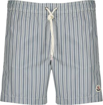 Moncler Homme, Maillots de bain, Bleu, Taille: S Striped Nylon Swim Shorts