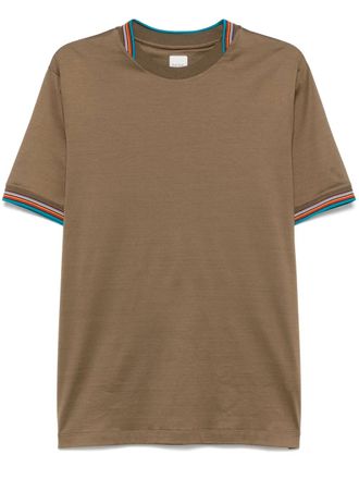 Paul Smith t-shirt en coton &agrave; rayures signature - Marron
