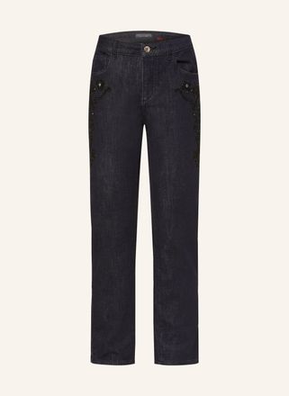 Elena Miro Elena Miro Straight Jeans Mit Schmucksteinen Und Pailletten blau