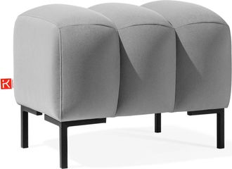 Konsimo Pecco Polsterbank, Bettbank, Sitzbank in Samtoptik, Flurbank, bis 120 kg Belastbar (hellgrau/schwarz | hellgrau, 60x50x50)