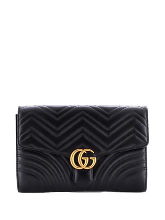 Gucci GG Marmont Flap Matelasse Leather clutch bag - Noir