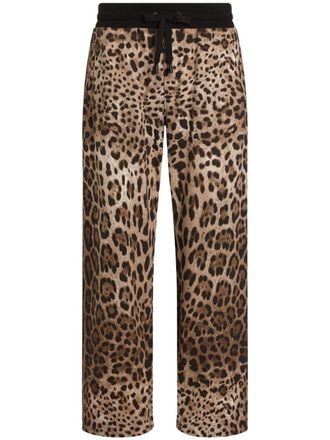 Dolce & Gabbana pantalon de jogging à imprimé léopard - Marron