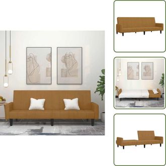 vidaXL The Living Store - Schlafsofa 2-Sitzer Braun Samt - Samtsofa - Schlafsofa - G&auml;stebett - Wohnzimmersofa - Couch