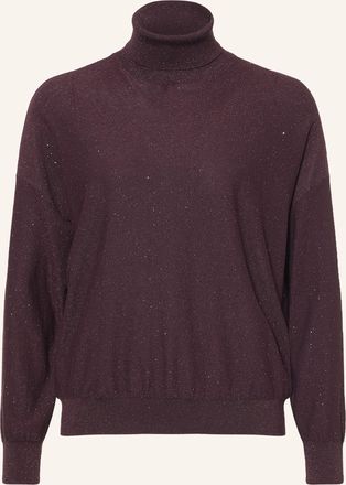 Marella Rollkragenpullover Mllgesto Mit Pailletten Und Glitzergarn lila
