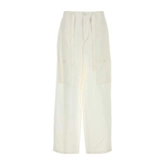Jil Sander Homme, Pantalons, Blanc, Taille: XL Pantalon Cargo en M&eacute;lange de Lin