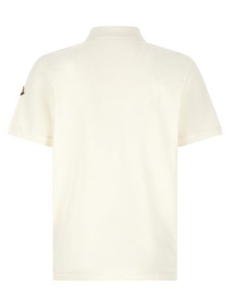 Moncler Logo-Patch Cotton Piqu&eacute; Polo Shirt - Cream