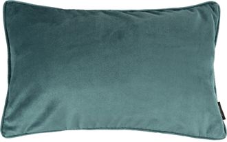 McAlister Textiles Matter Samt | Kissenbezug f&uuml;r Sofakissen in Blaugr&uuml;n | 60 x 40cm | erh&auml;ltlich in 25 Farben | griffester Samt edel paspeliert | Kissenh&uuml;lle f&uuml;r Samtkis