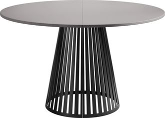 Mirjan24 Ausziehbarer Esstisch Cumair 120, Runder Esszimmertisch für 4-6 Personen, Beine aus Stah, Praktischer Tisch für Küche, Geeignet für Wohnzimmer (Hellgr