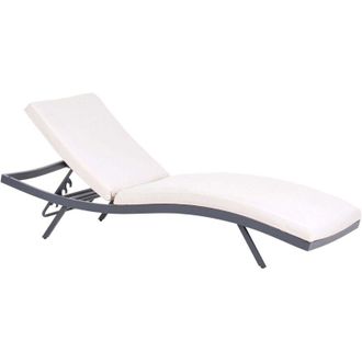 Beliani Sonnenliege mit Kissen LARIANO Metall Hellbeige