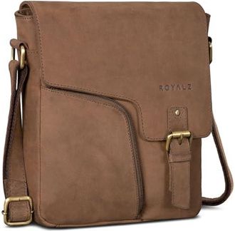 Royalz Denver Sac en Cuir Homme Petit Bandouliere Sac &agrave; Main Sacoche en Cuir &Eacute;paule Sac Messager Bag Besace Vintage Sac &agrave; l&eacute;paule