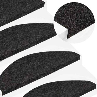 vidaXL Vidaxl - Tapis descalier auto-adh&eacute;sifs 20 pcs anthracite 65x22,5x3,5 cm