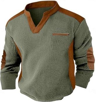 Generic Chemise r&eacute;tro vintage pour homme, coupe classique, v&ecirc;tement de travail d&eacute;contract&eacute;, polo &agrave; boutons, l&eacute;ger et respirant, tuniques de vacances, Vert, 3X