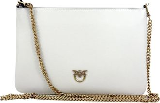 Pinko Pinko, Femme, Sacs, Blanc, Taille: ONE Size Flat Classic Vitello Seta
