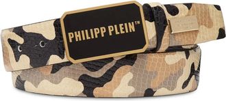 Philipp Plein Homme, Accessoires, Multicolore, Taille: 95 CM Camouflage Leather Belt