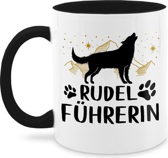 Shirtracer Tasse Tassen 325ml - Statement - Rudelführerin - 325 ml - Schwarz - teetasse hund kaffetassen sprüche statements hunde schokotasse hundemotiv statemen