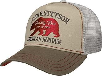 Stetson Casquette Trucker JBS-Bear Homme - Mesh de Baseball Snapback Snapback, avec visi&egrave;re Printemps-&eacute;t&eacute; - Taille Unique Beige