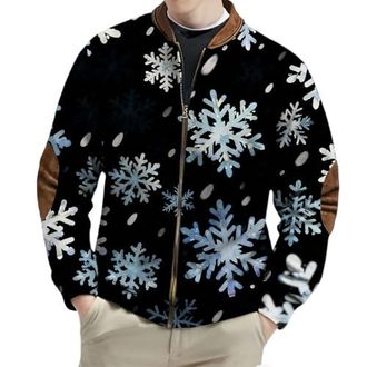 Generic Pull à col rond pour homme - Style décontracté - Impression 3D - Fermeture éclair - Manches longues - Pull dhiver - Coupe ajustée, noir foncé, 3XL