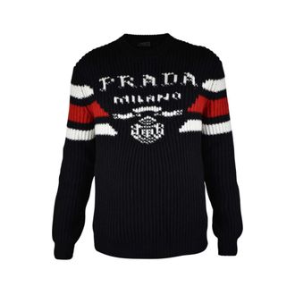 Prada Jacquard Kaschmirpullover - - Knitwear - Herren - Schwarzk - XL