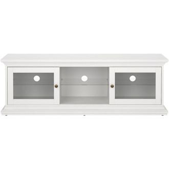 ebuy24 Venedig tv Tisch 2 Glast&uuml;ren und 1 Glasboden wei&szlig;