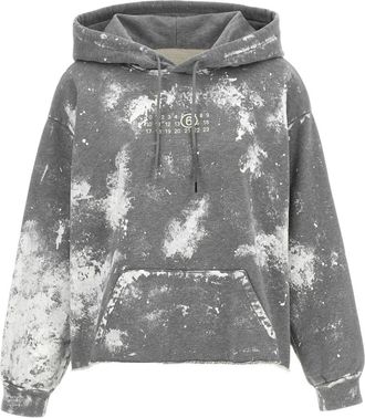 Maison Margiela Femme, Sweatshirts et sweats &agrave; capuche, Gris, Taille: 38 FR Numeric Signature Spray Sweat &agrave; capuche