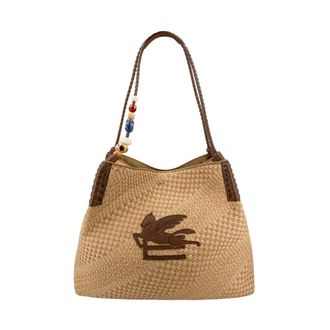 Etro Gro&szlig;e Raffia Libra Tote Bag - - Bags - Damen - Braun - ONE SIZE